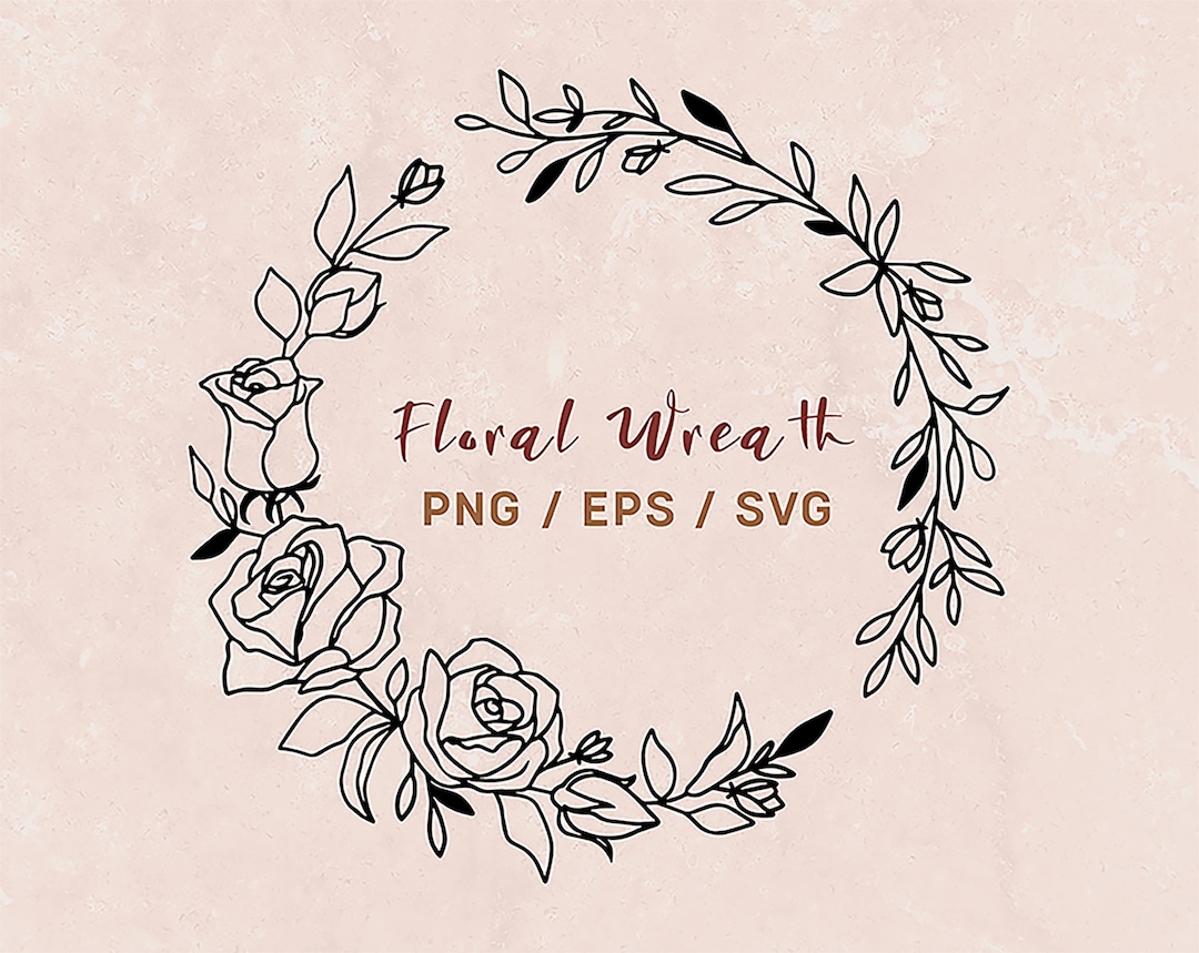 Floral Wreath Svg, Boho Wreath Svg, Circle Border Svg, Digital Download ...