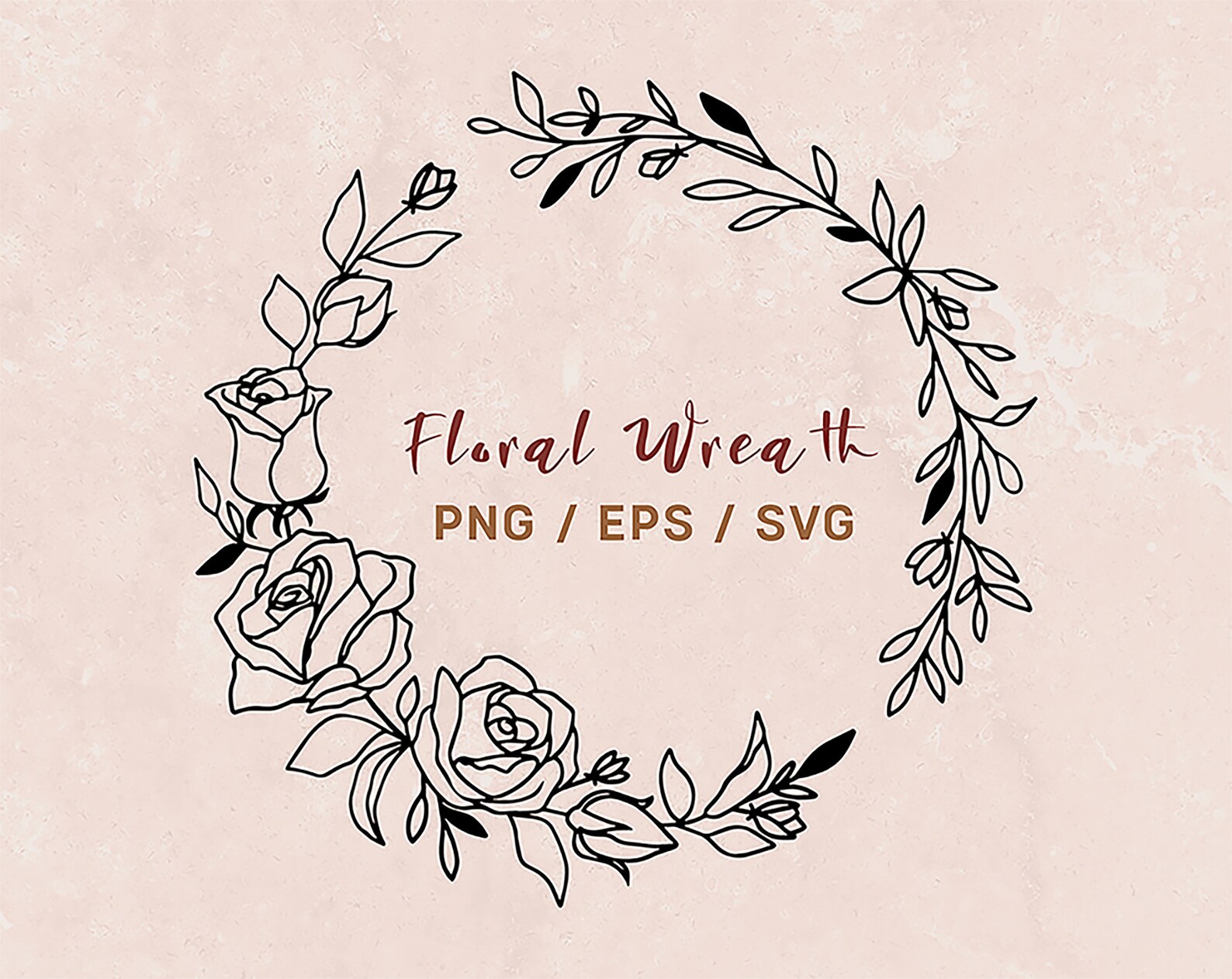 Floral Wreath Svg Boho Wreath Svg Circle Border Svg Digital - Etsy