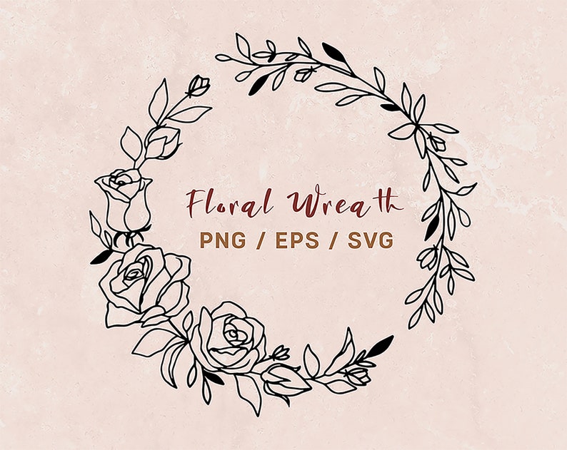 Floral Wreath Svg, Boho Wreath Svg, Circle Border Svg, Digital Download ...