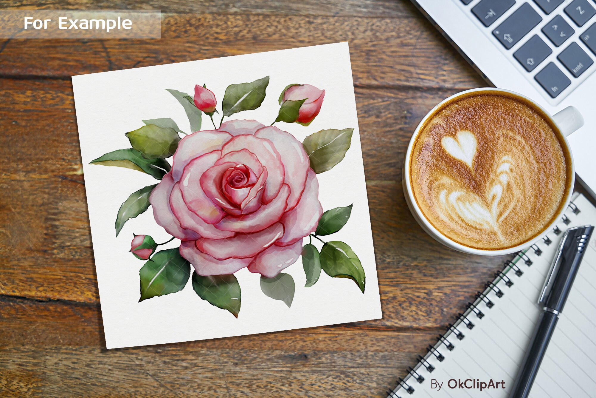 Floral Png Clipart Rose Clip Art Spring Flower Watercolor | Etsy