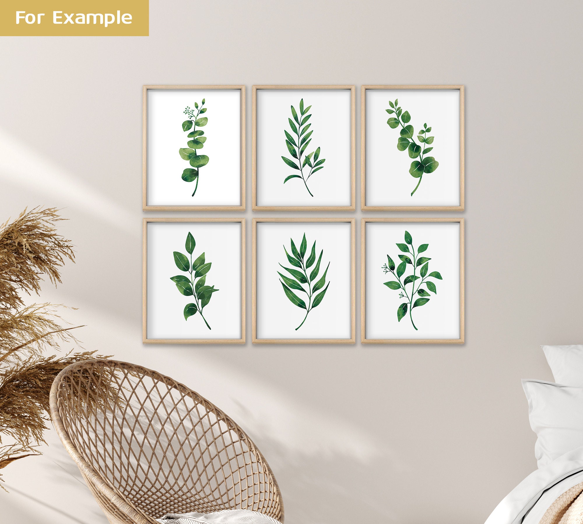 Boho Leaves Clip Art Watercolor Graphics Spring Leaf | Etsy