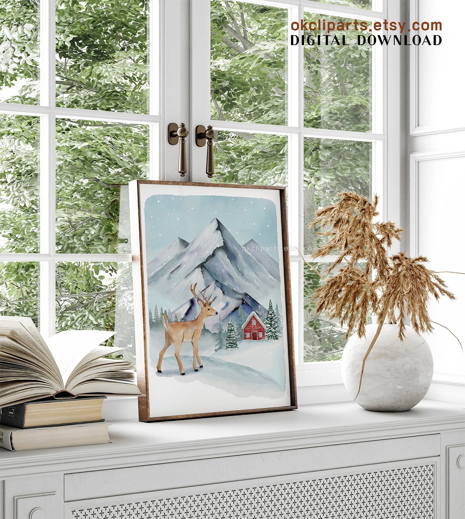 Christmas Tree Clipart Winter Clipart Watercolor Christmas - Etsy