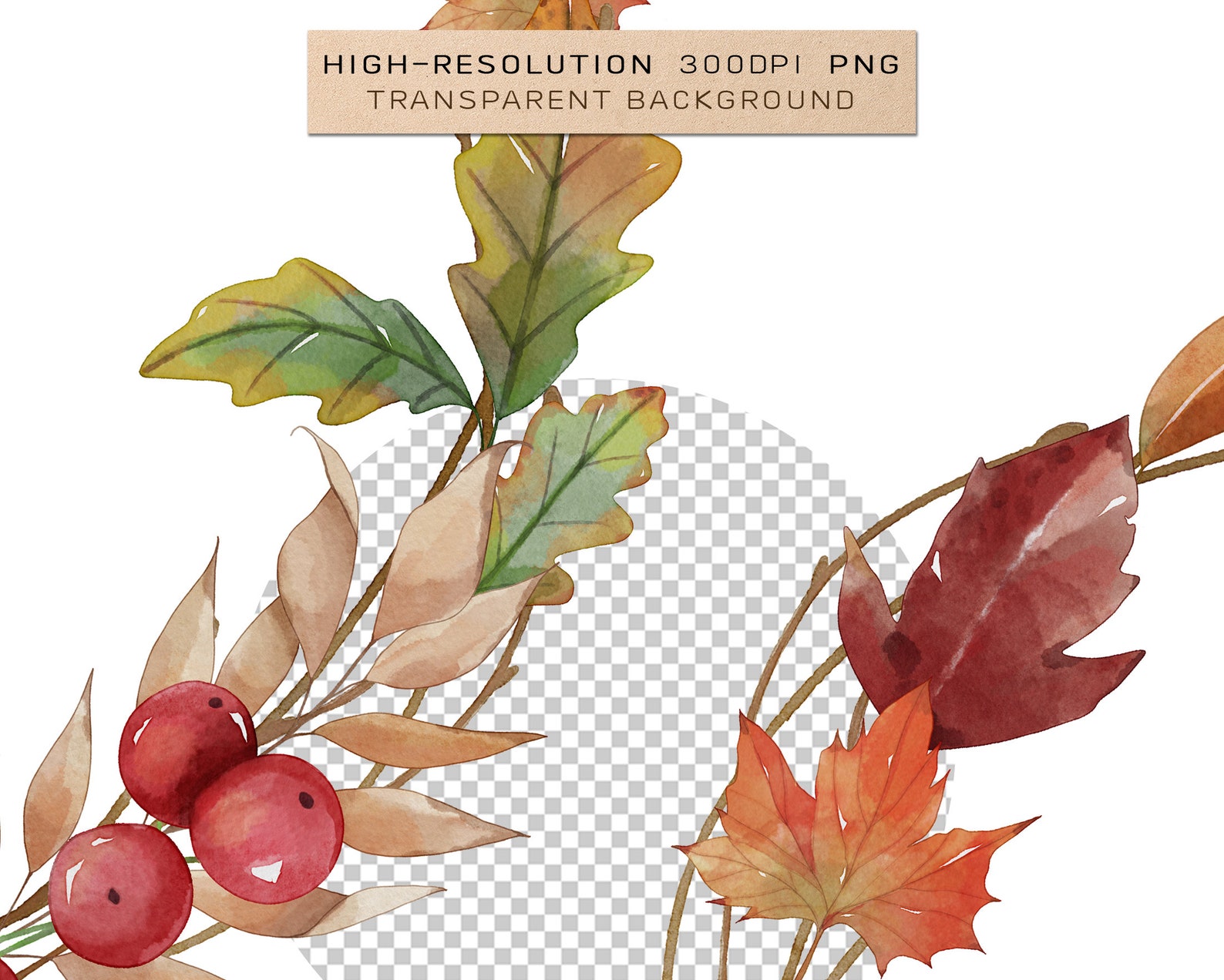 Autumn Wreath Watercolor Fall Leaf Clip Art Thanksgiving | Etsy