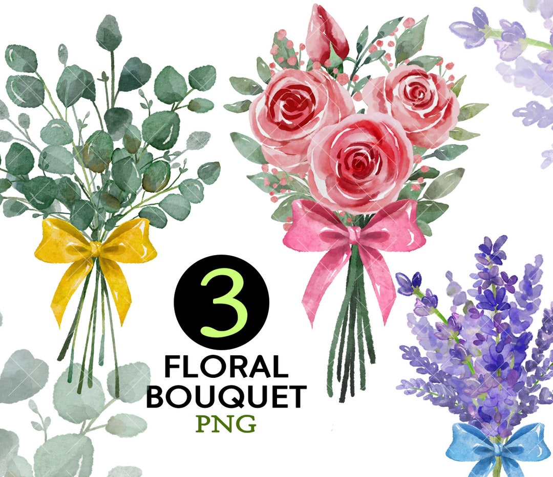 Spring Clipart, Watercolor Floral Clipart Bouquet, Rose Clipart ...