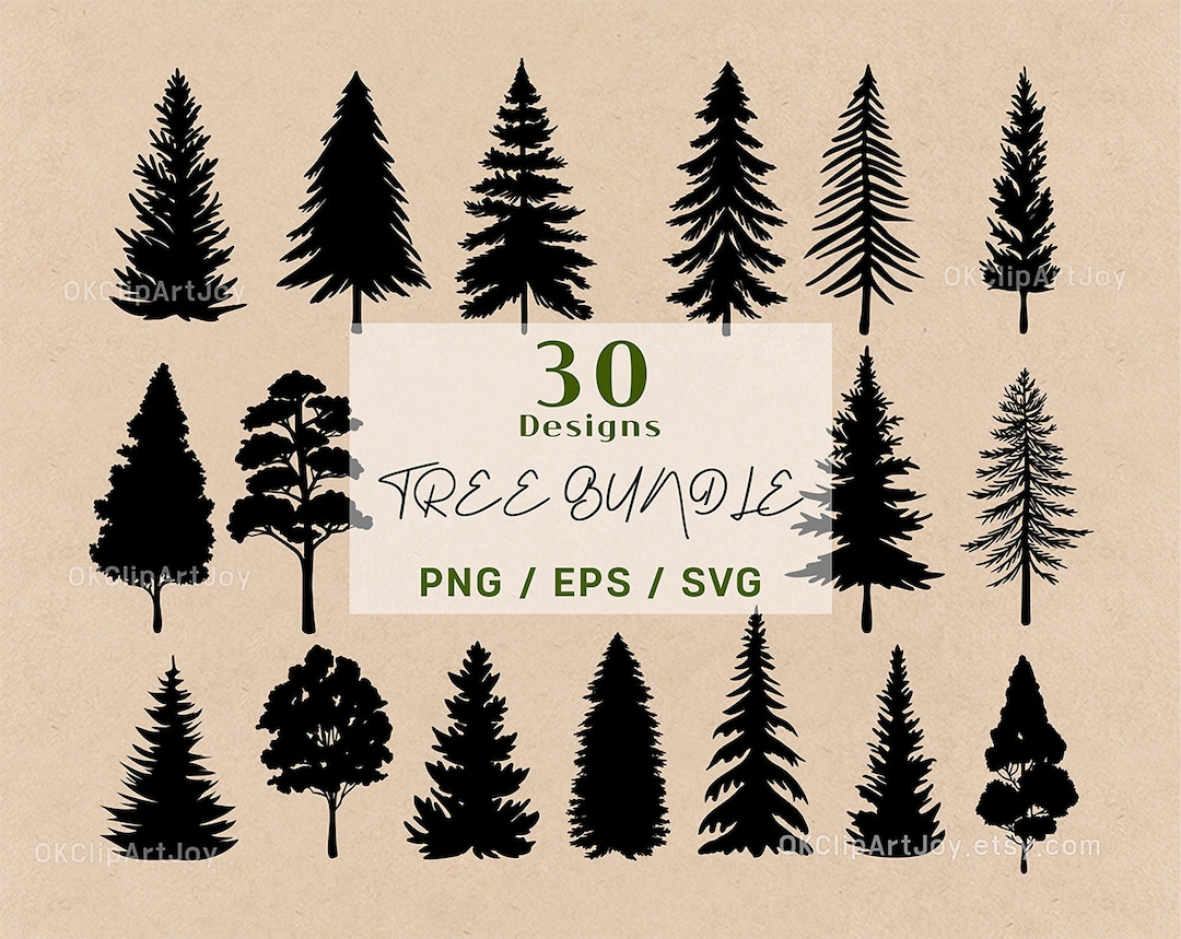 Tree Silhouette Svg, Tree Line Svg, Tree Svg, Treeline Svg, Pine Tree ...
