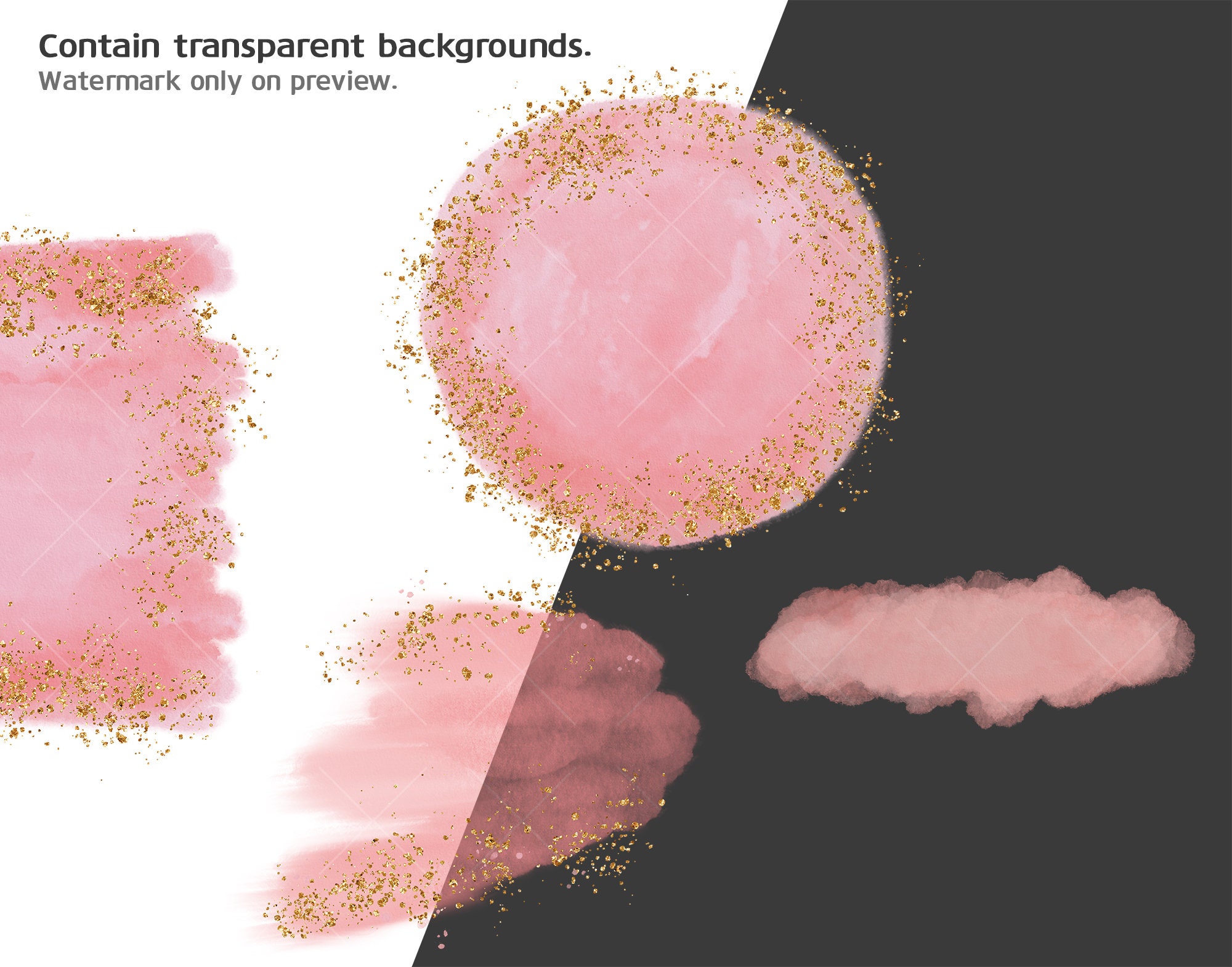 Watercolor Shapes Clipart Digital Clipart Watercolor - Etsy