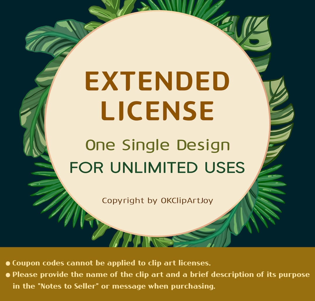 Extended License for Unlimited Use (1 Clipart) / License to Sell on ...