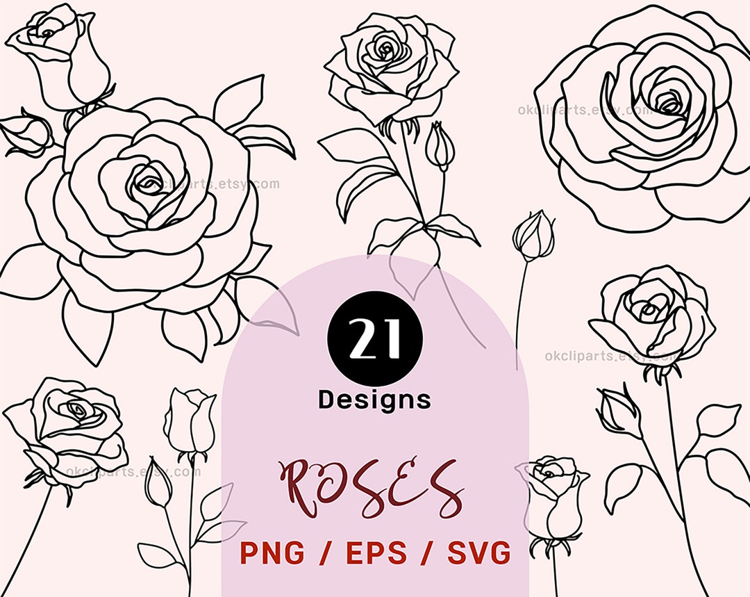 Rose SVG, Rose Clipart, Rose Svg Cut Files, Svg Files, Flowers Svg ...