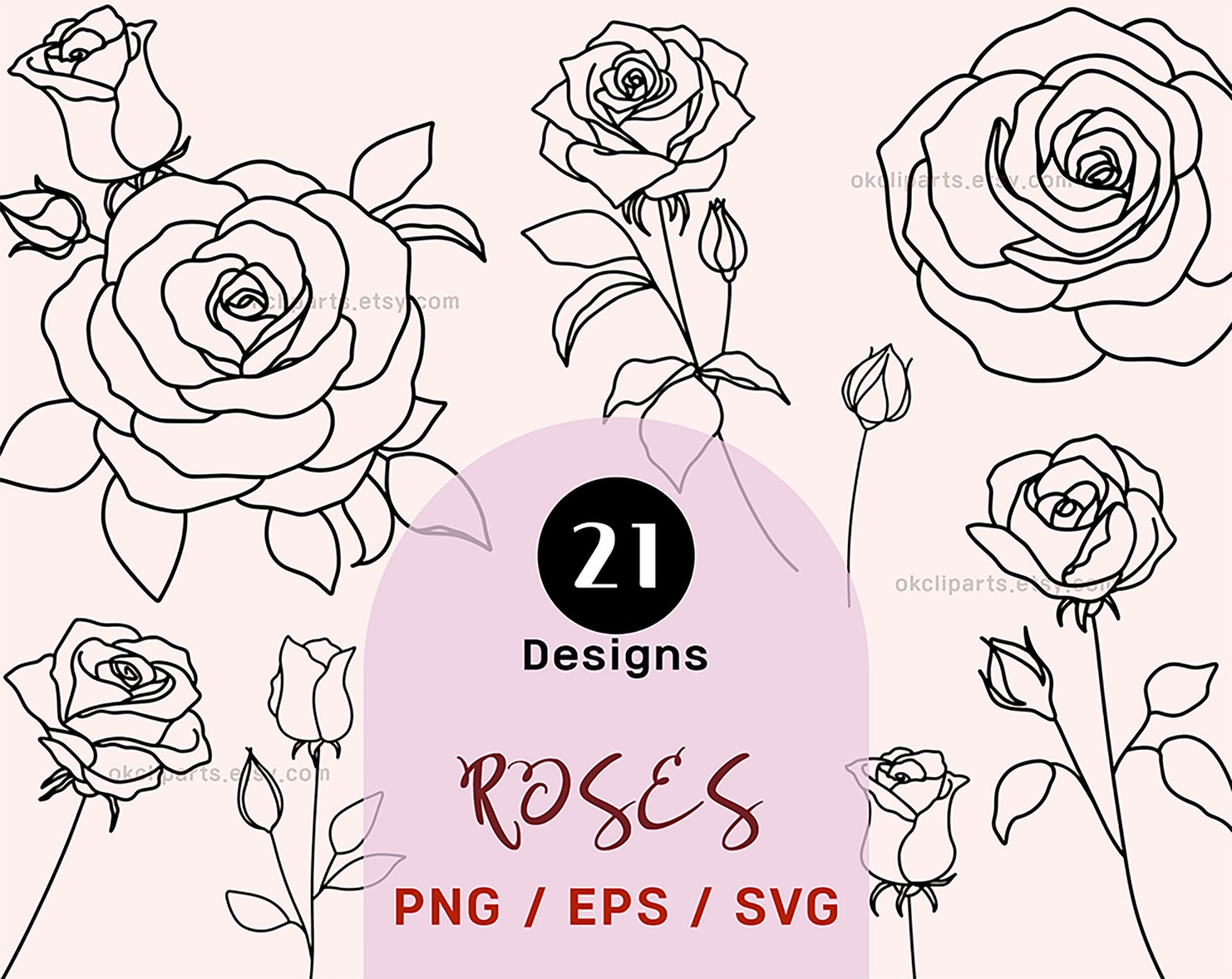Rose SVG Rose Clipart Rose Svg Cut Files Svg Files for - Etsy
