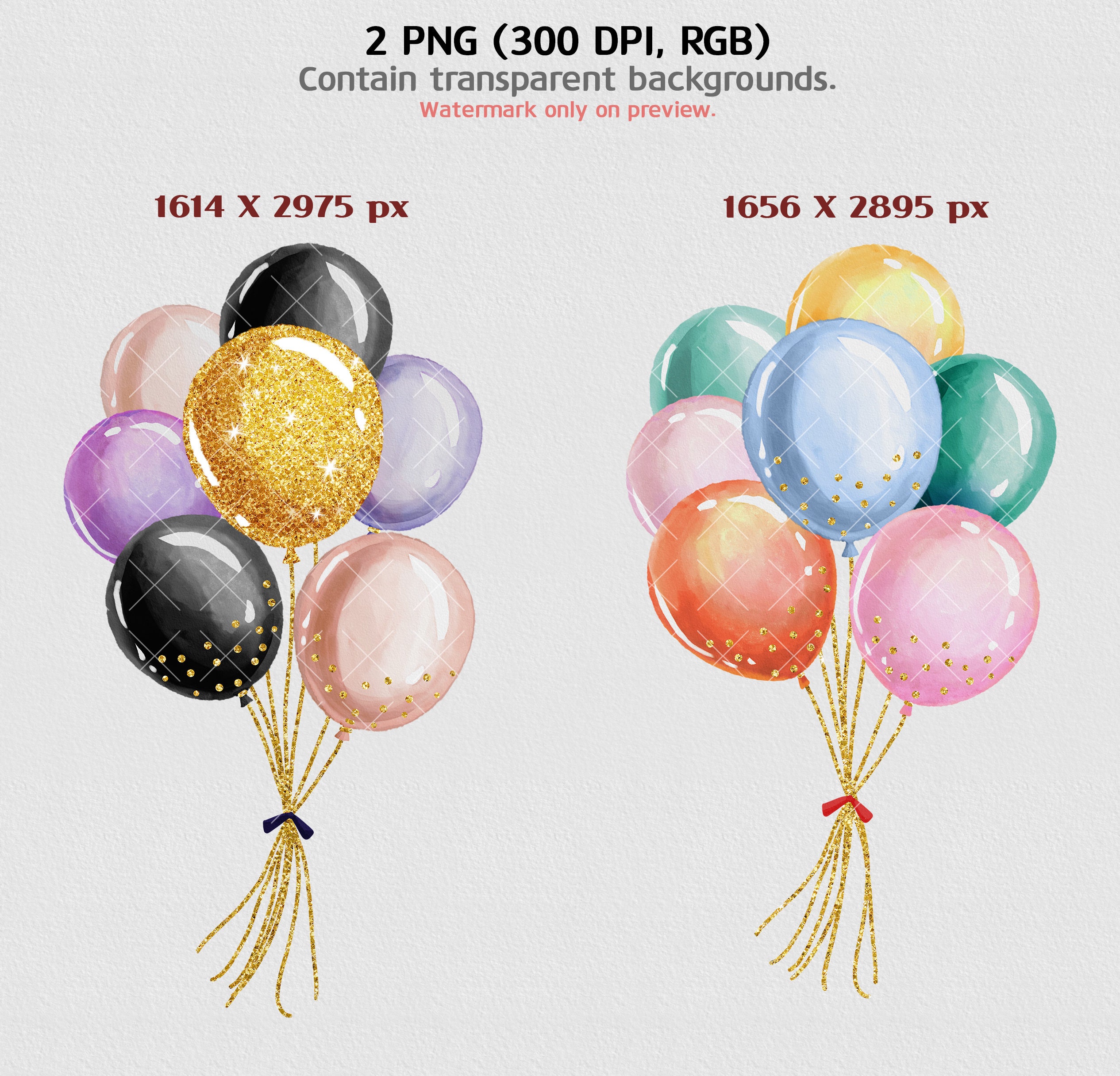 Balloons Clipart Baby Shower Clipart Gold Balloon Clipart - Etsy