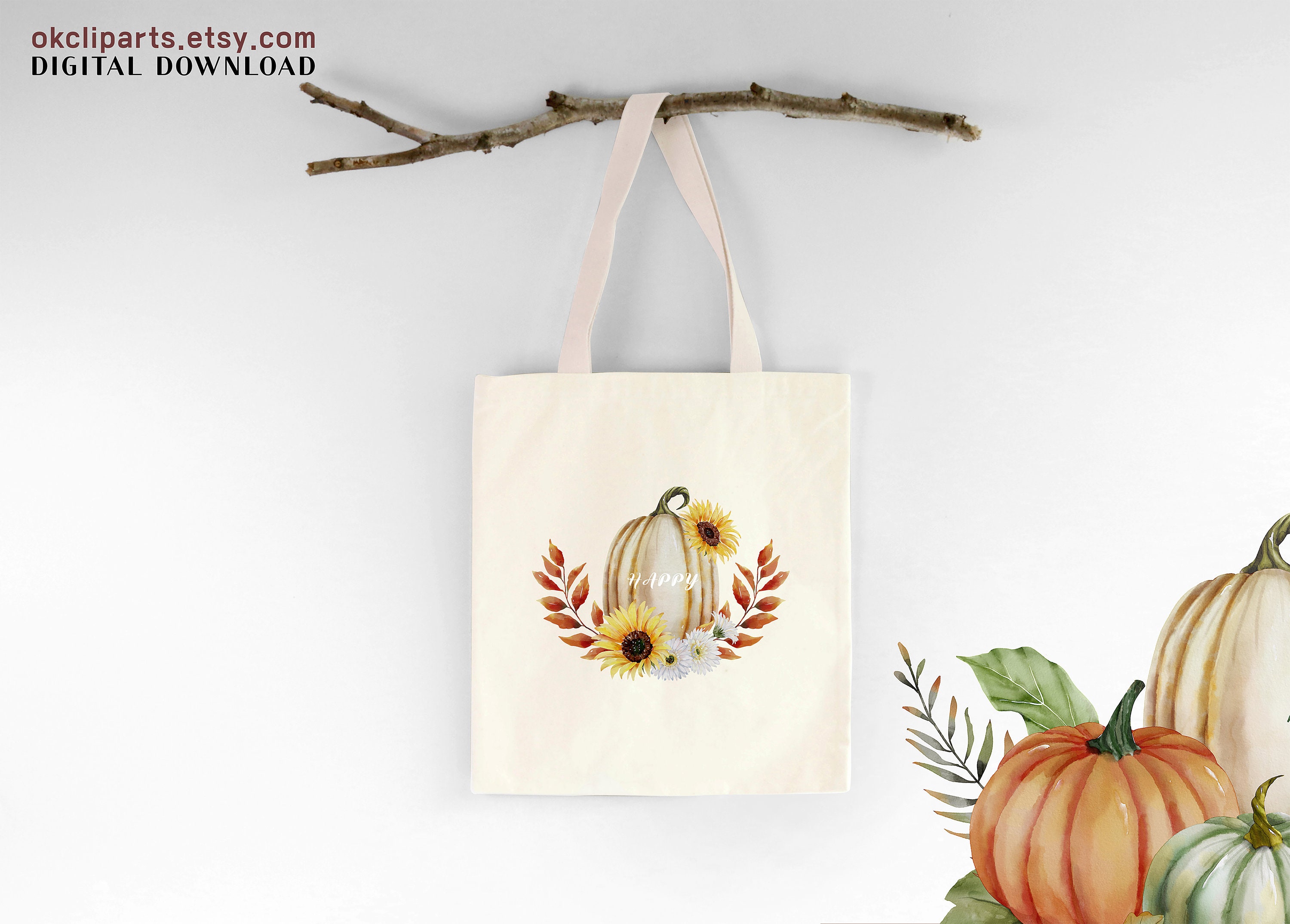 Autumn Watercolor Floral Clipart Fall Clipart Watercolor - Etsy