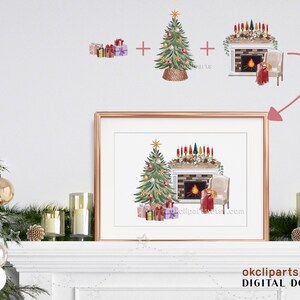 Boho Christmas Clipart, Watercolor Christmas, Stocking Clipart ...