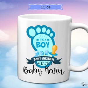 Personalized New Baby Boy Mug With Date of Birth, 11 or 15 Oz, Custom ...