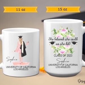 Personalized Graduation Mug for Her, 11 or 15 Oz, Custom Gift for Newly ...
