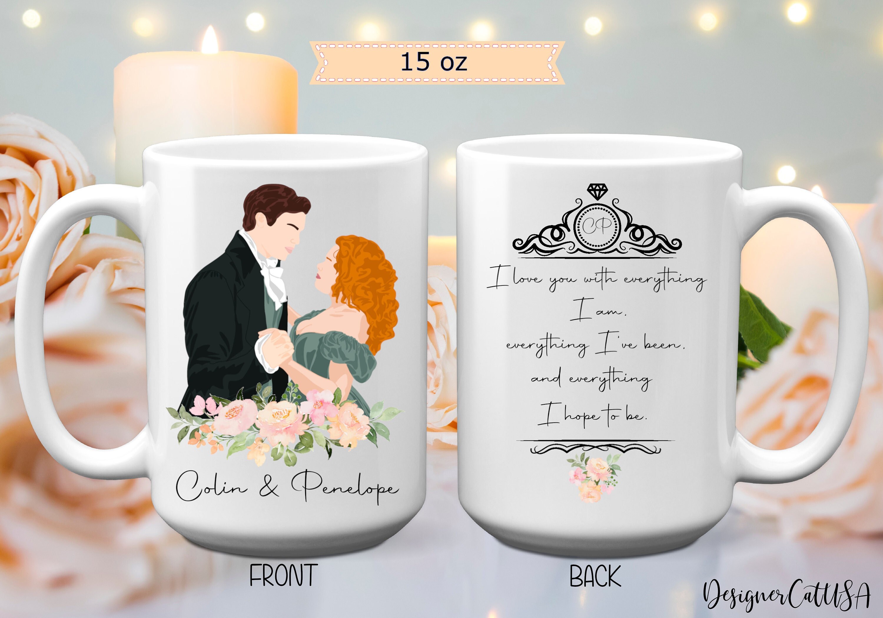 Penelope and Colin Mug for Bridgerton Fans 11 or 15 Oz, Bridgerton Gift ...
