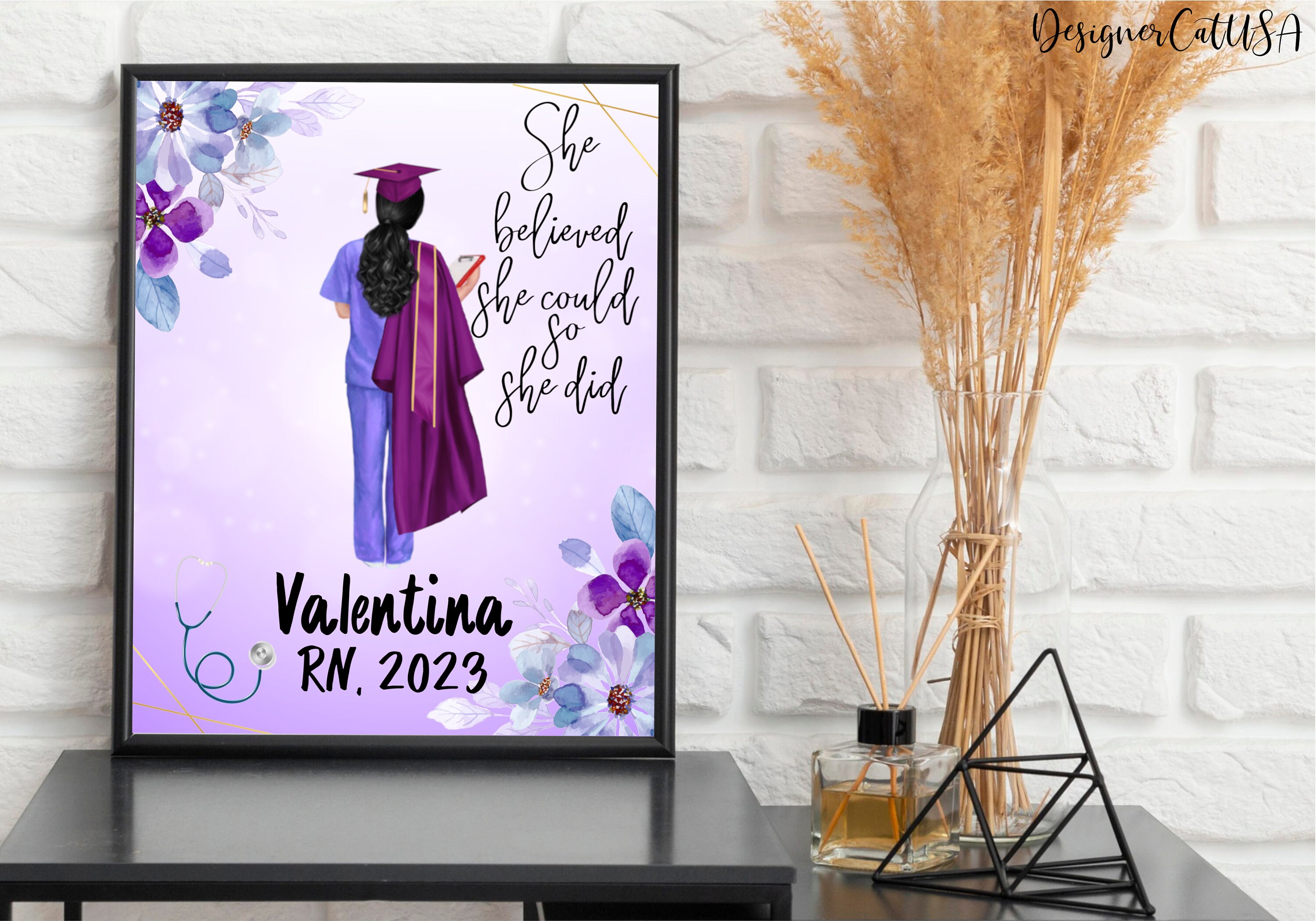 Personalized Nurse Graduation Art Print Custom New Nurse Gift - Etsy