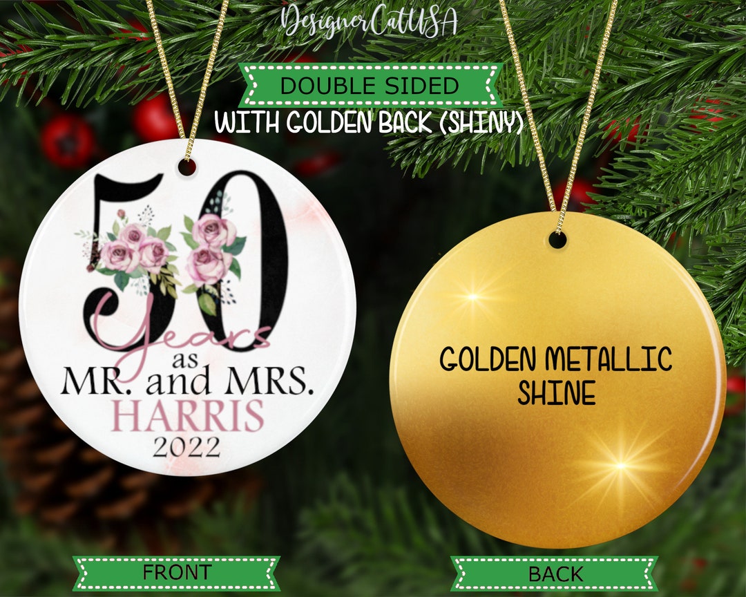 Personalized 50 Years as Mr and Mrs Ornament, 50th Anniversary Ornament ...
