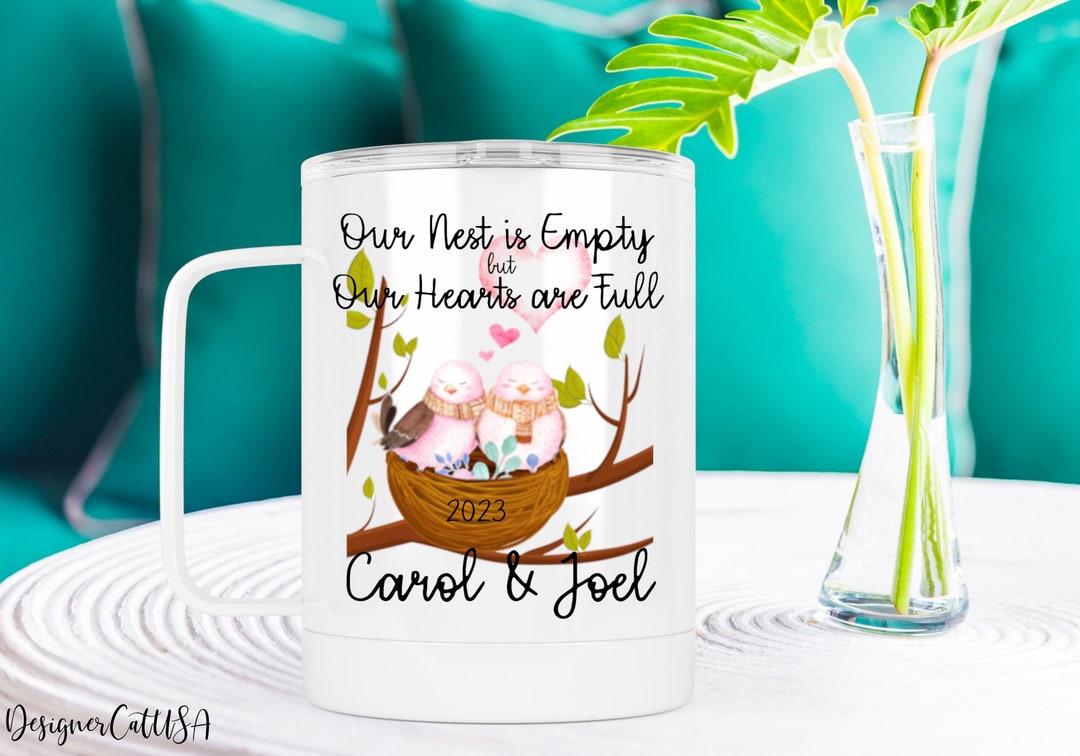 Personalized Empty Nest Travel Mug With Love Birds 10 Oz, Custom Empty ...