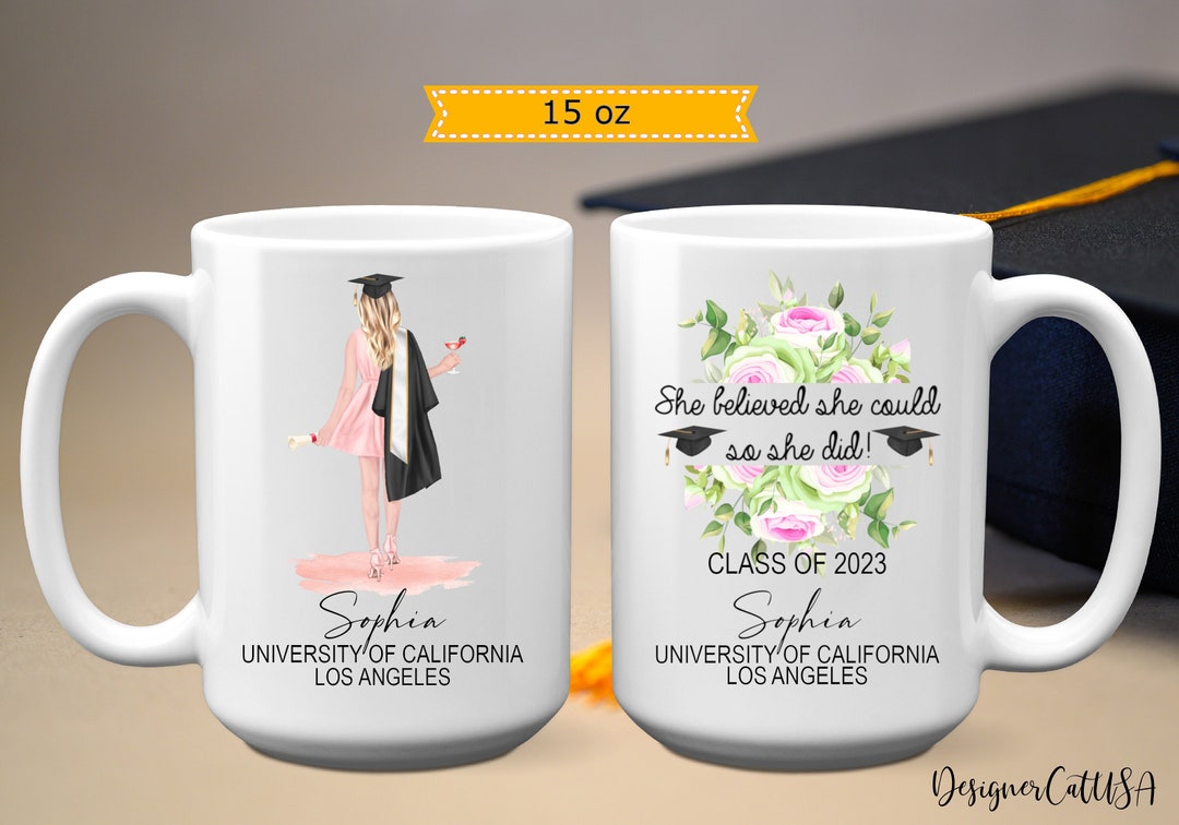 Personalized Graduation Mug for Her, 11 or 15 Oz, Custom Gift for Newly ...