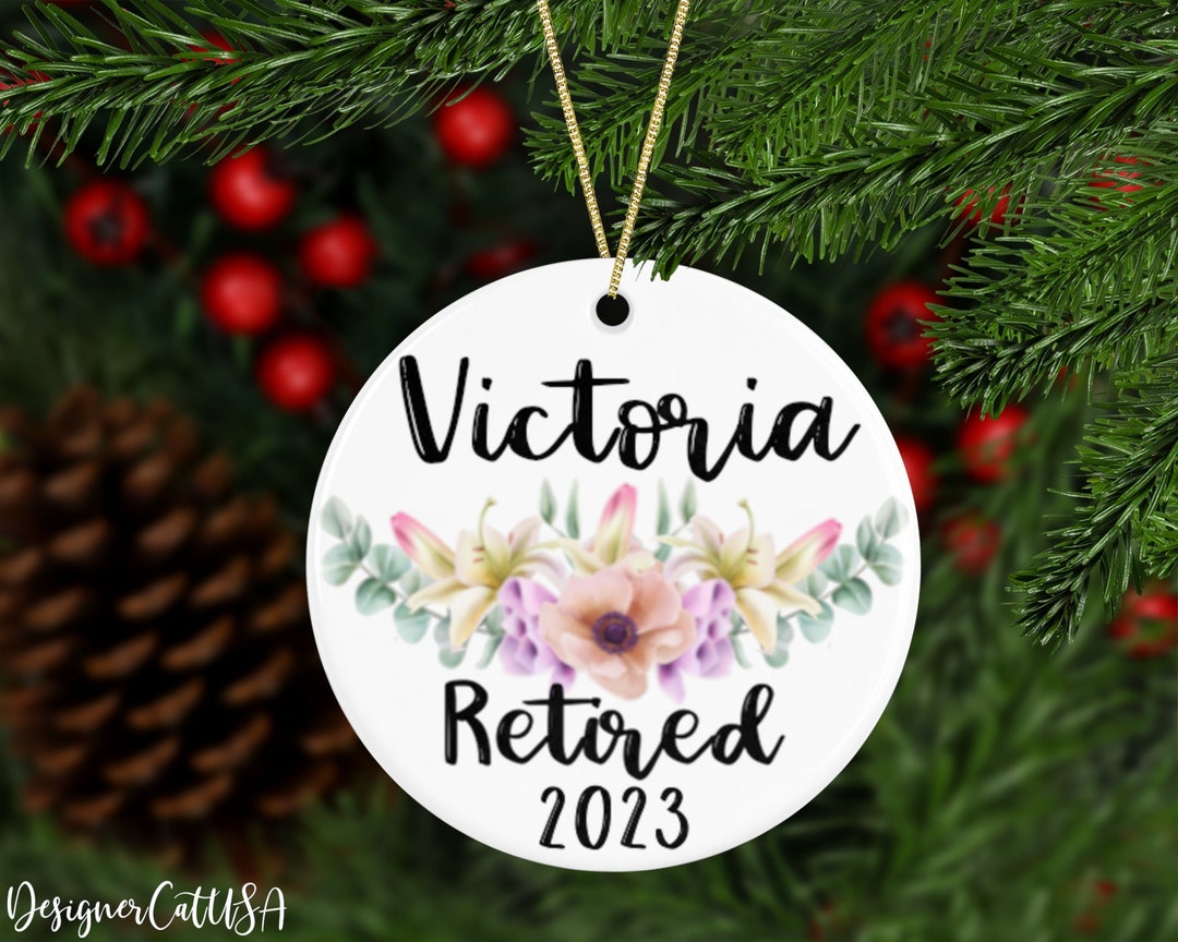 Floral Retired Ornament for Her, Custom Name Retired Ornament With ...