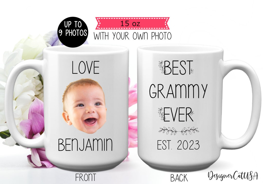Best Grammy Ever Mug, 11 or 15 Oz, Personalized Child Photo Coffee Mug ...