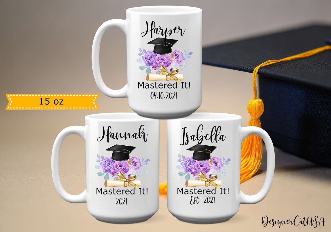 Personalized Masters Degree Graduation Gift Mug 11 or 15 Oz - Etsy