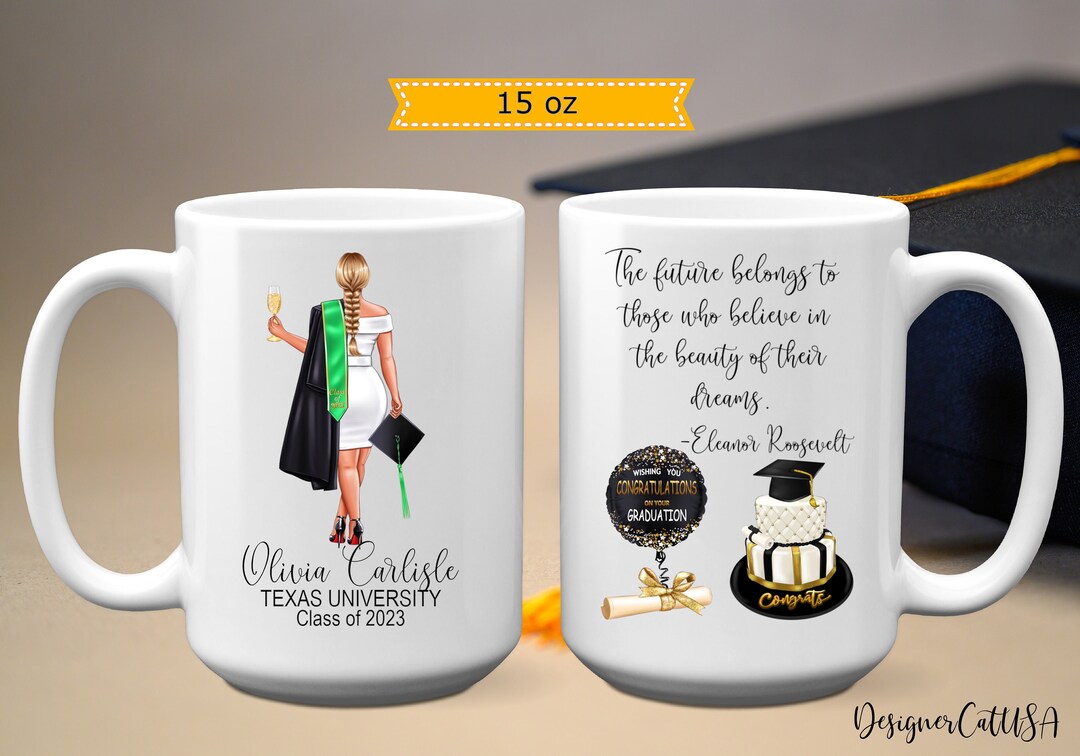 Customizable Graduation Mug for Her, 11 or 15 Oz, Personalized Gift for ...