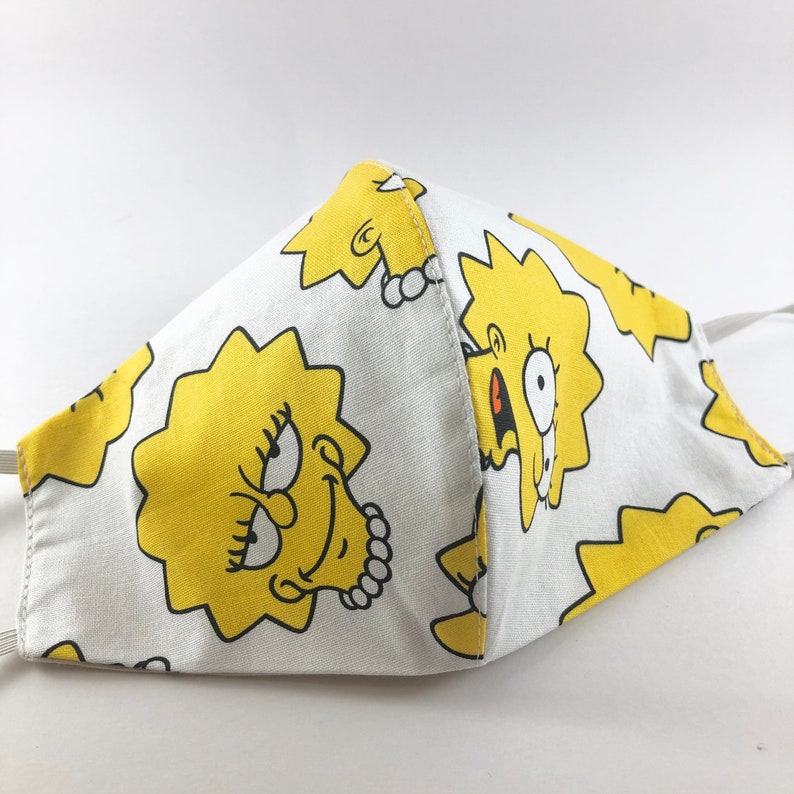 The Simpsons | Lisa Simpson | Handmade Cotton Face Mask Unisex - 3 ...