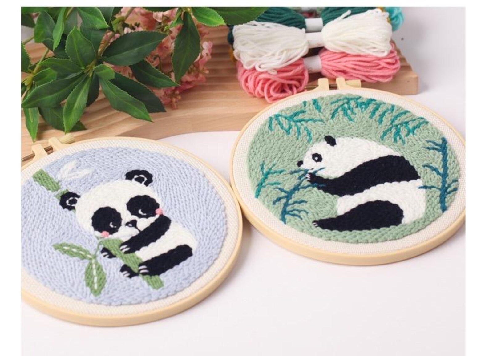Panda Punch Needles Start Kit/ Beginner Punch Needle Kit With Wooden ...