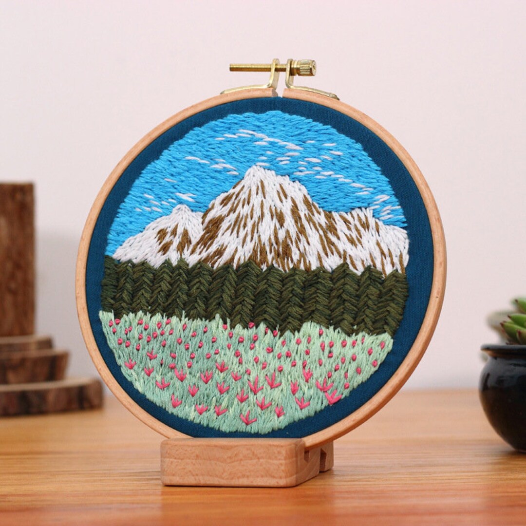 Beautiful Scenery Full Embroidery Kit | Modern Embroidery Kit With ...