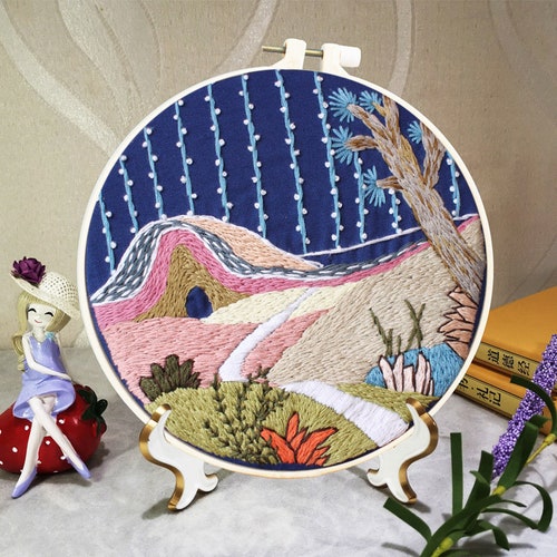 Beautiful Scenery Embroidery Kit Embroidery Kit With Pattern - Etsy