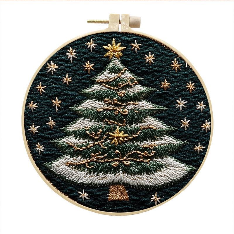 Christmas Tree Embroidery Kit-diy Craft-modern Flower Plant Hand ...