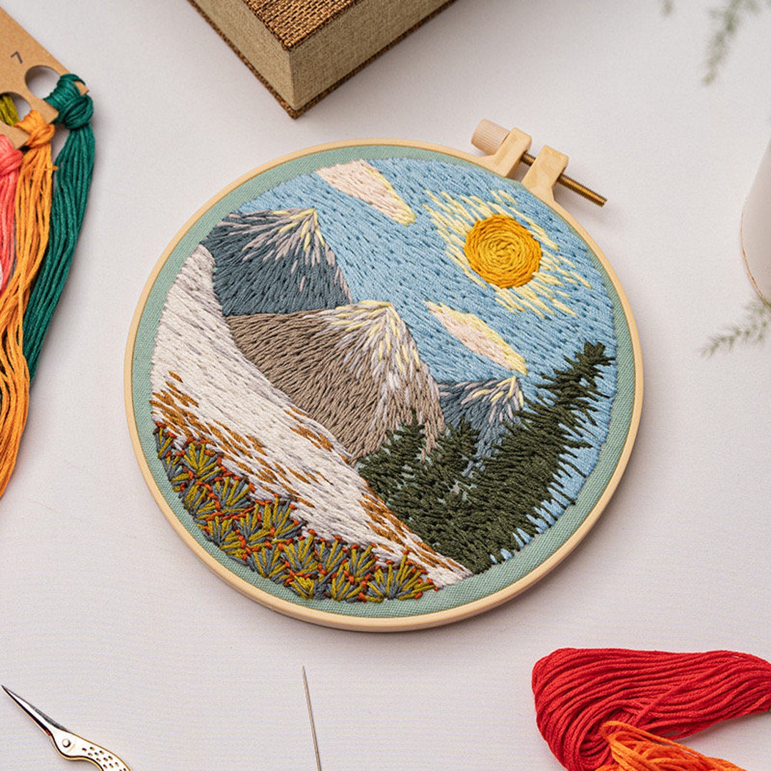 Beautiful Scenery Embroidery Kit | Embroidery Kit With Pattern | Full ...