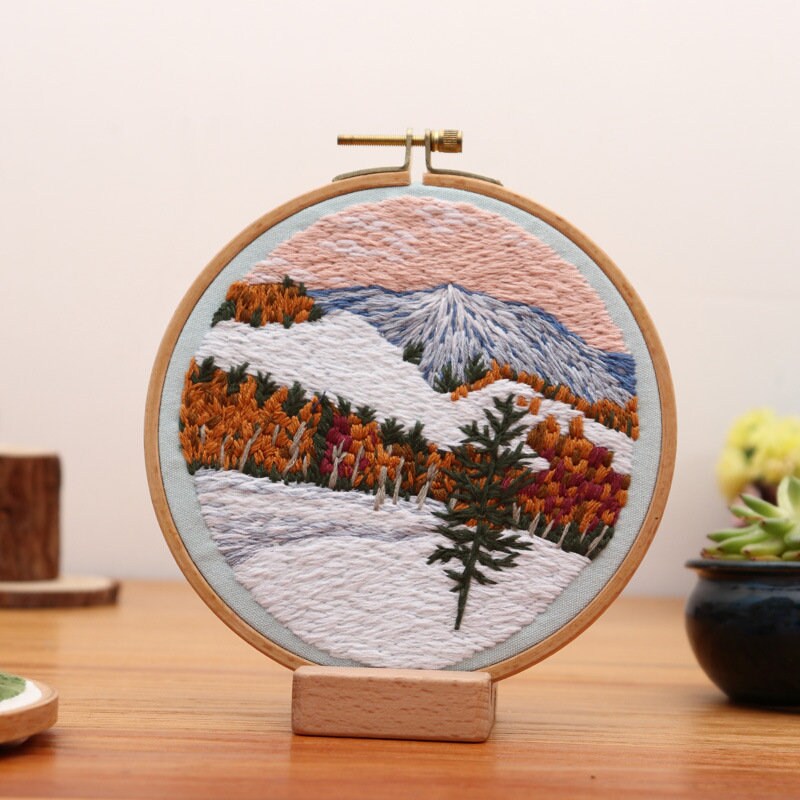 Beautiful Scenery Full Embroidery Kit Modern Embroidery Kit - Etsy