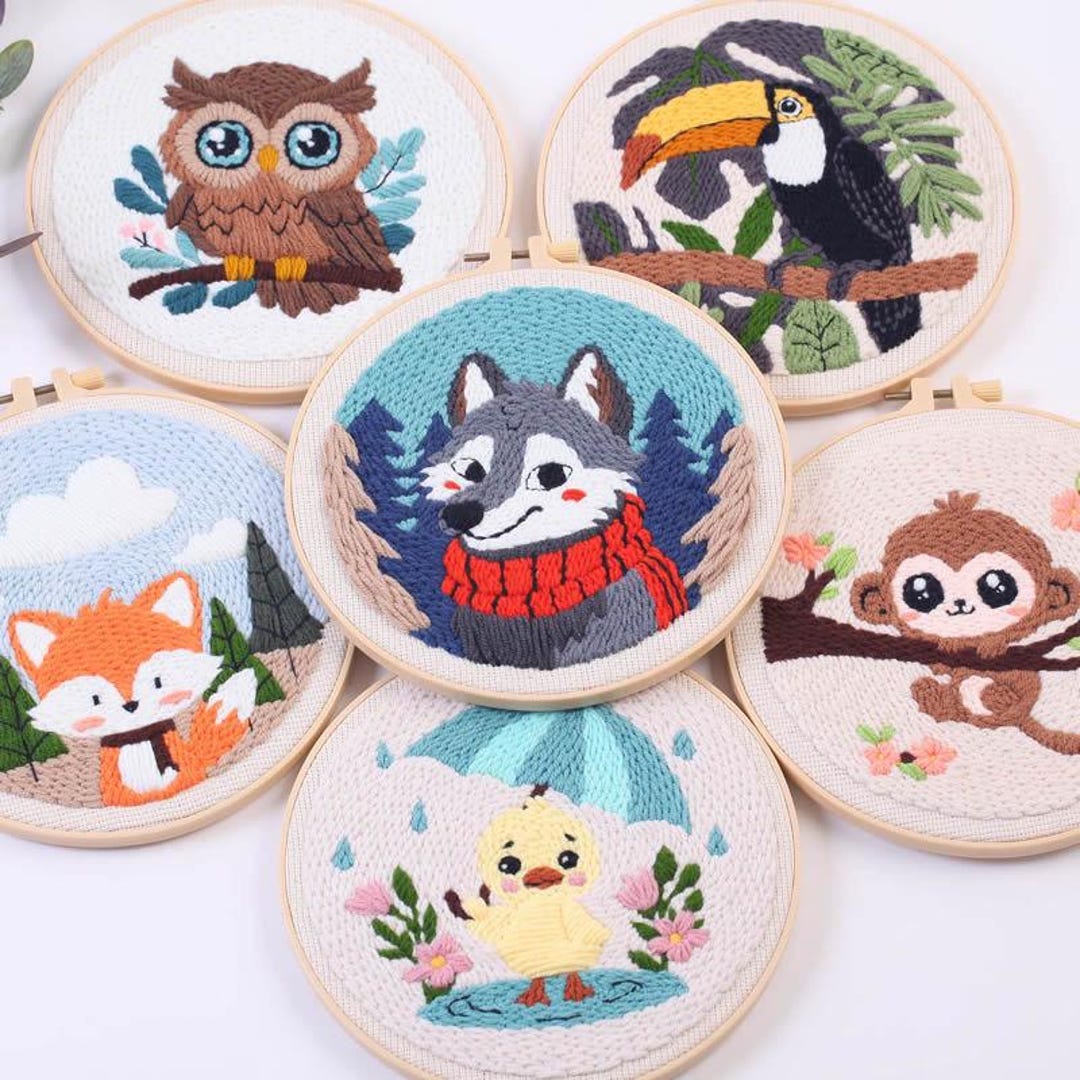 Cute Animals Punch Needles Start Kit/ Beginner Punch Needle Kit With ...