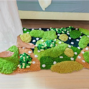 Green Moss Rugs/ Moss Forest Rugs Carpet/ Forest Rugs/ Beside Rugs ...