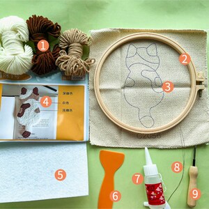 DIY Cute Cat Tufting Coaster Kit, Coaster Punch Needle Kit, DIY ...