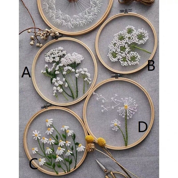 Daisy Embroidery Kit for Beginner Modern Embroidery Kit With - Etsy