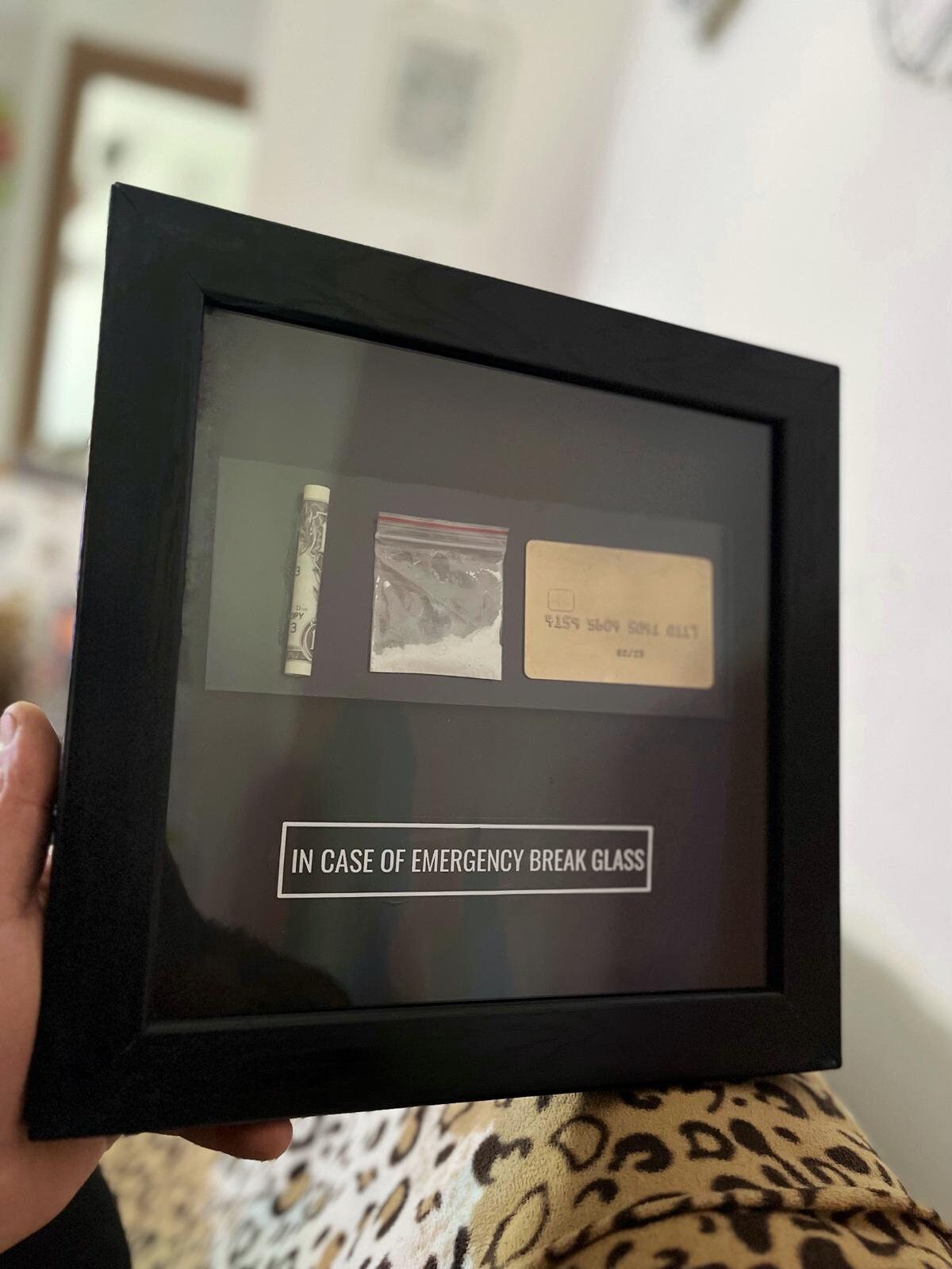 Black Wood Decorative Table Art 25x25 Cm Encased Image 'in Case of ...