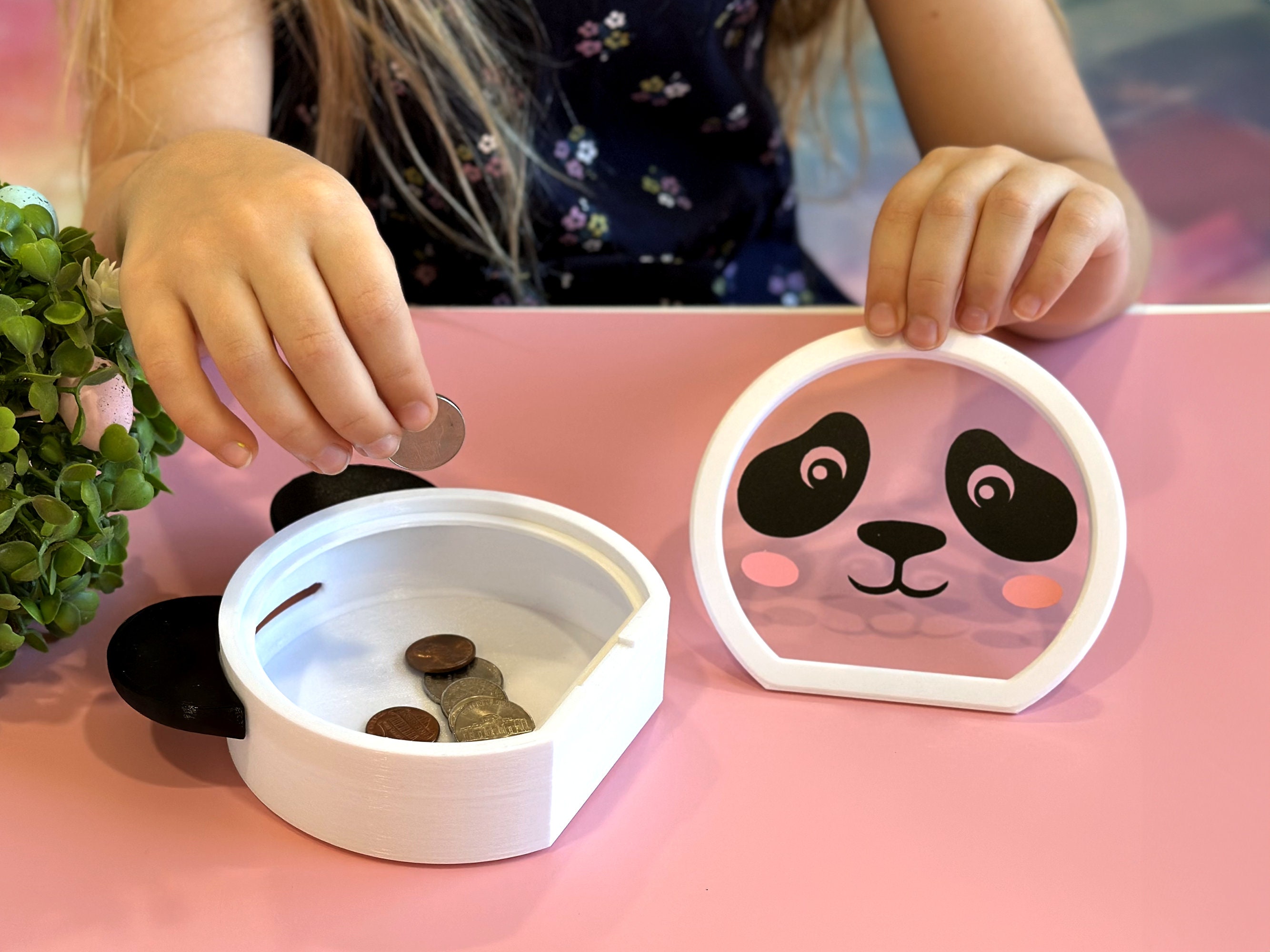 Panda Bear Bank 3D Printed Panda Face Coin Bank Money Saver for Kids ...