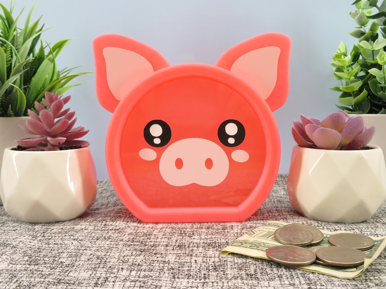 Kawaii Cute Piggy Bank - 3D Printed Children's Coin Bank - Etsy Australia