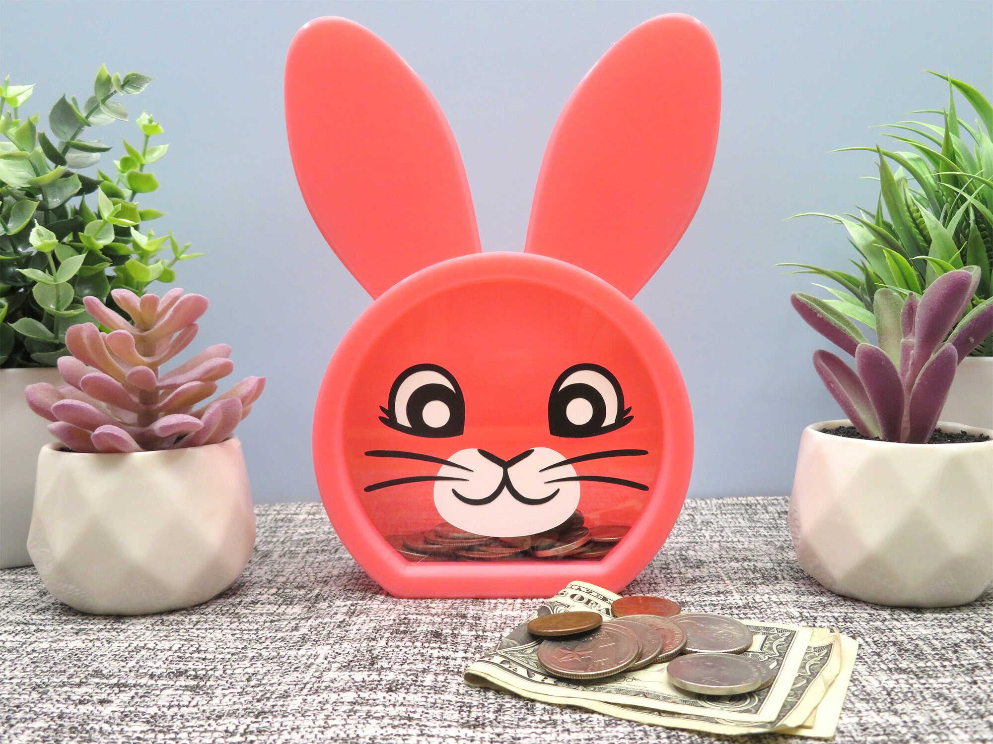 Bunny Bank 3D Printed Rabbit Face Coin Bank Ideal Gift for - Etsy