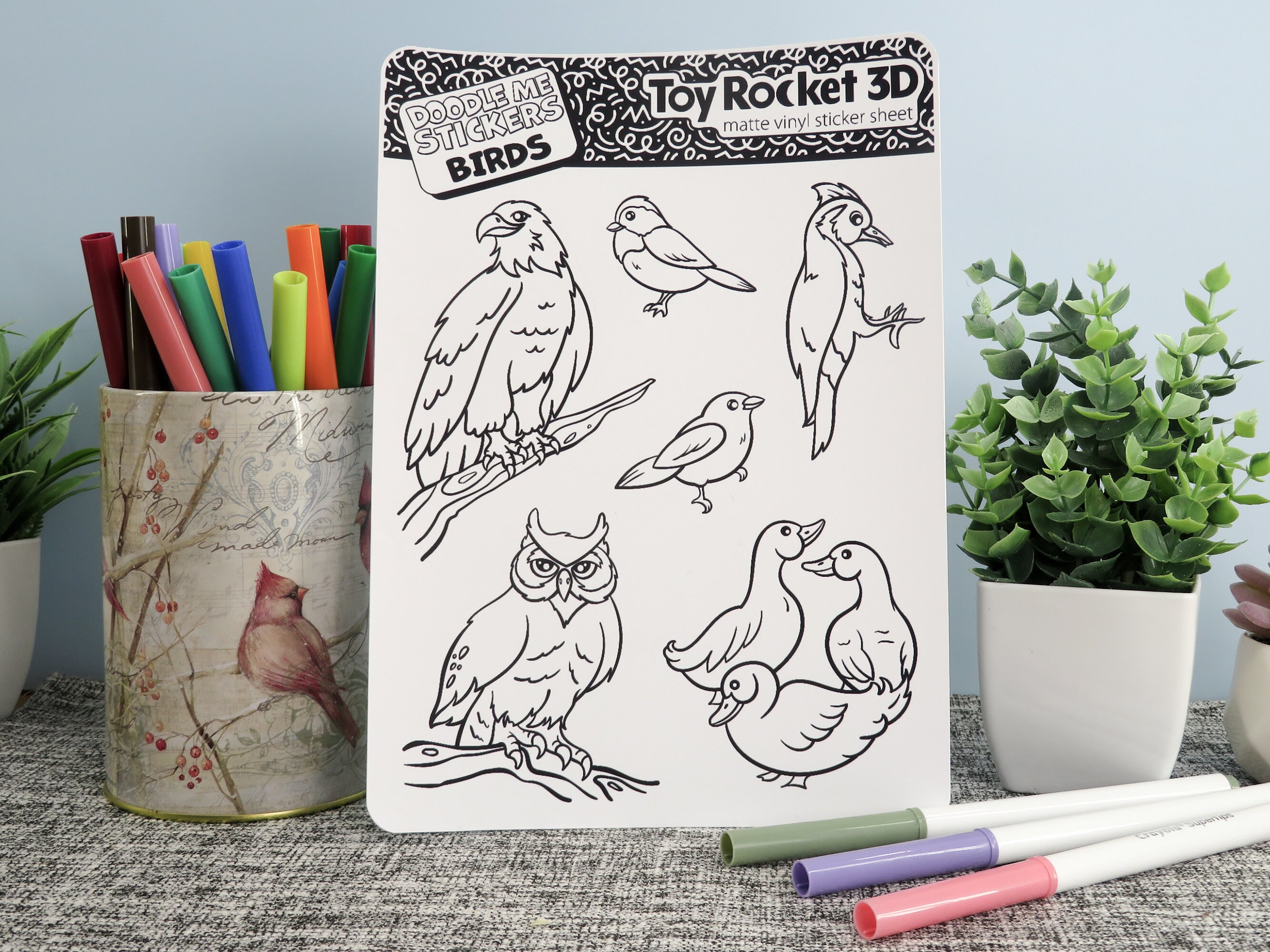 Doodle Me Sticker Sheets DIY Coloring Vinyl Decals Butterflies, Moths ...