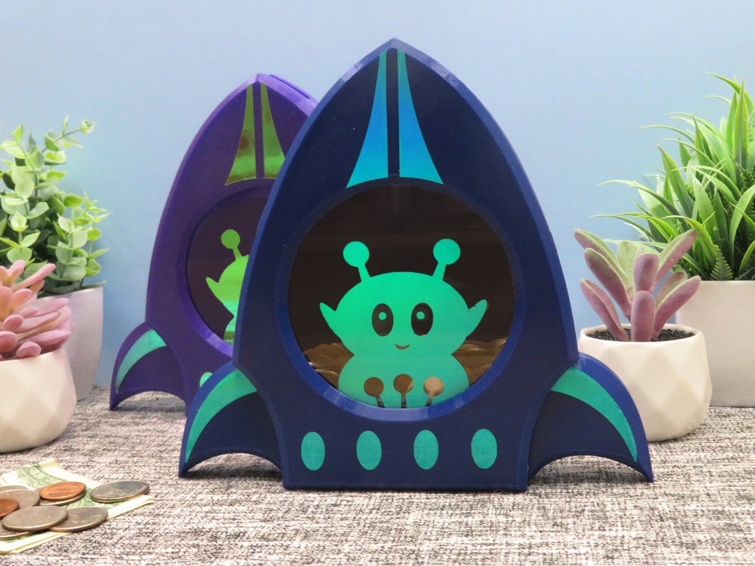Out-of-this-world Rocket Coin Bank With Friendly Alien - Teach Kids ...