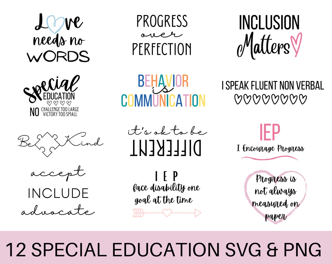 Special Education Svg Bundle Autism Svg Cut Files Sped - Etsy