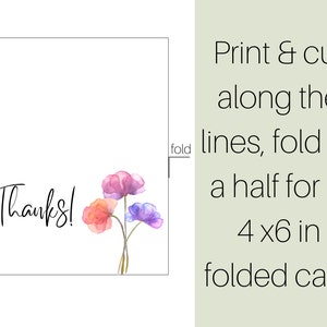 Thank You Card, Printable Thank You Card, Thank You Card, Card, Wedding ...