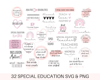 Special Education Svg Bundle, Autism Svg, Cut Files, Sped Teacher Svg ...