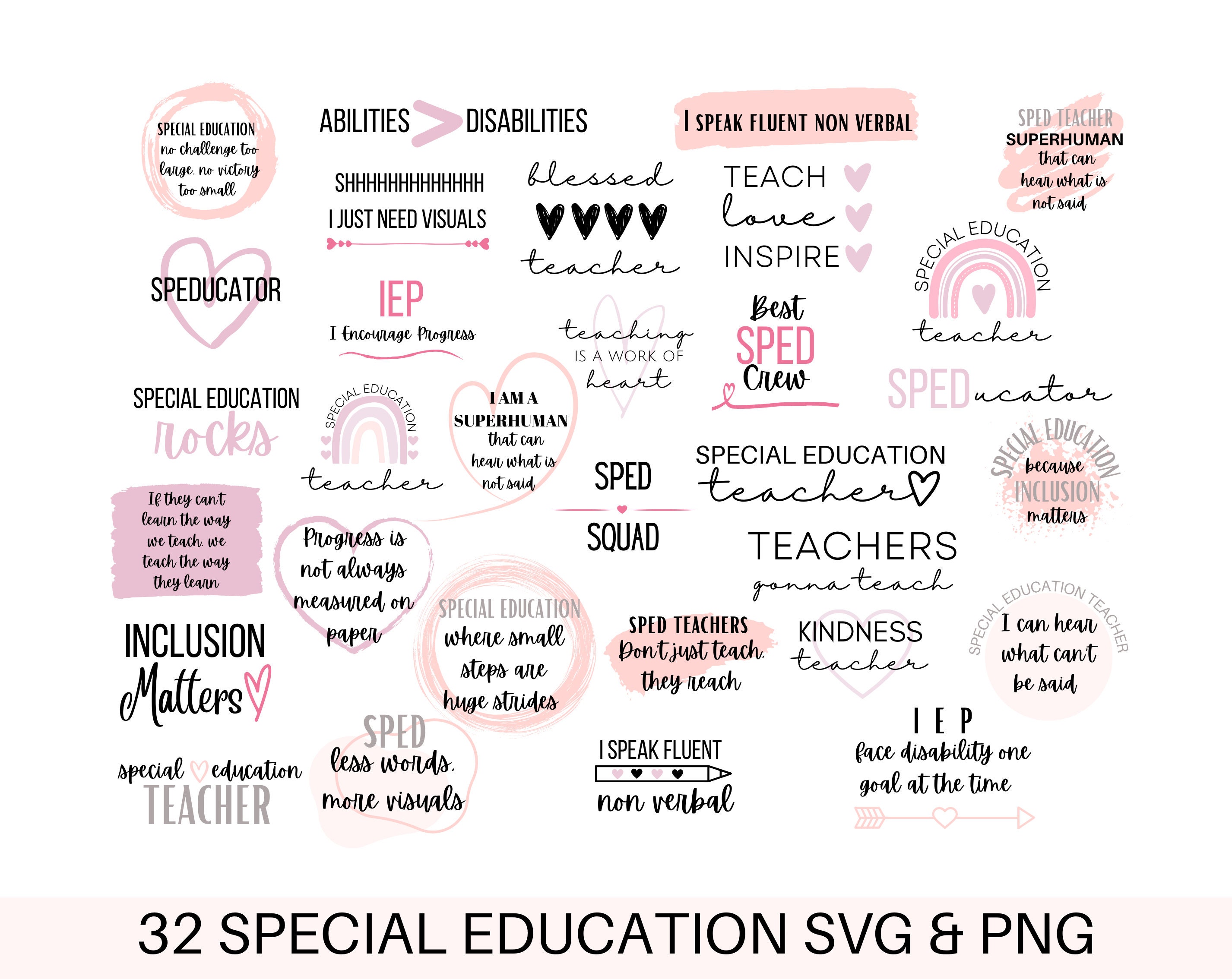 Special Education Svg Bundle, Autism Svg, Cut Files, Sped Teacher Svg ...