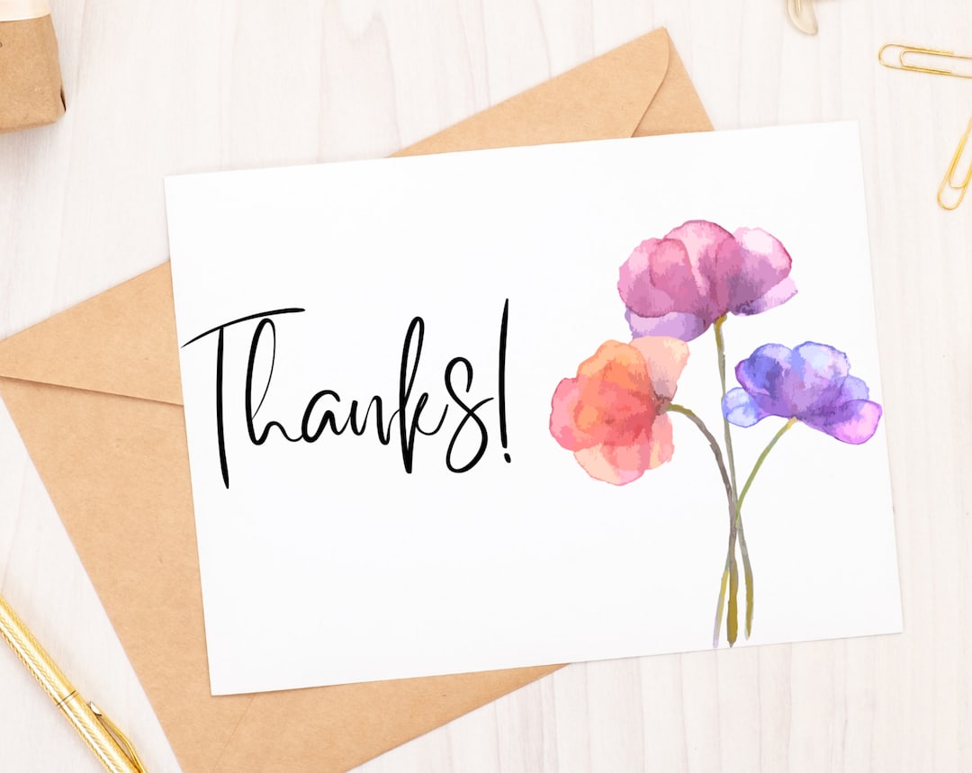 Thank You Card, Printable Thank You Card, Thank You Card, Card, Wedding ...