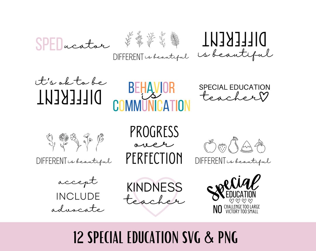 Special Education Svg Bundle, Autism Svg, Cut Files, Sped Teacher Svg ...